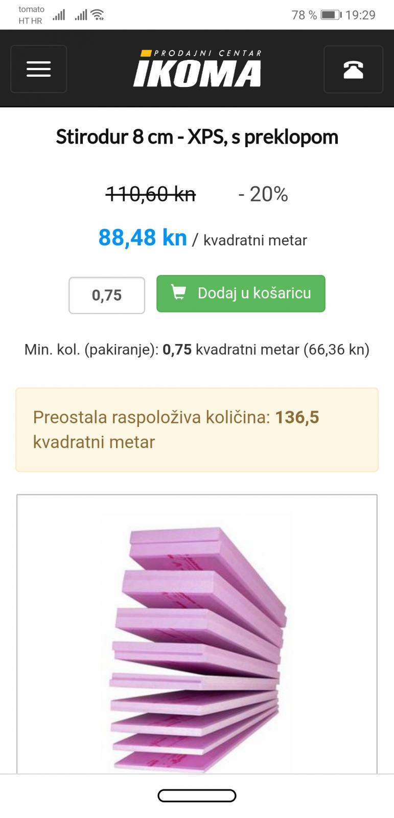 Stirodur 8cm 70kn/m2