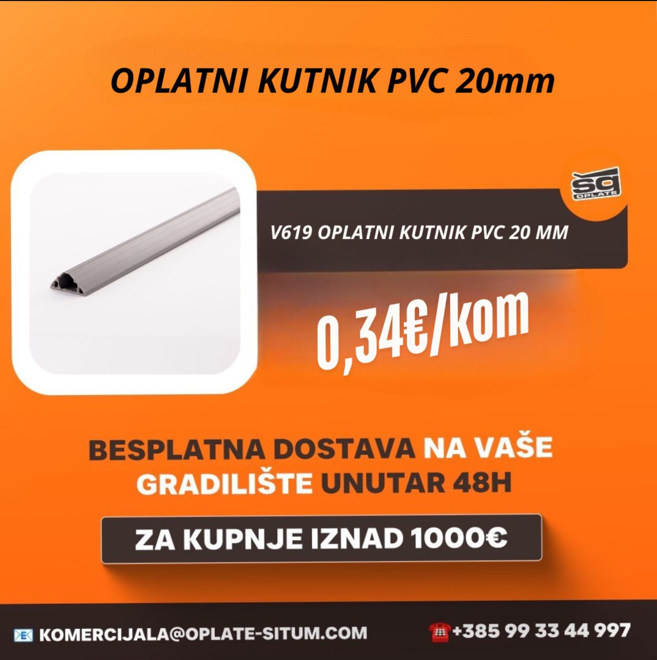 Oplatni Kutnik PVC 20mm