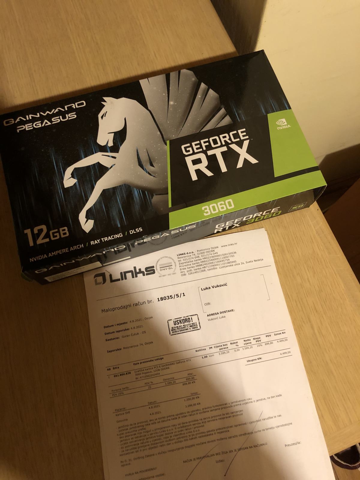 GEFORCE RTX 3060 12GB SLABO KORISTENA