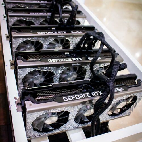 Mining rig - 5x RTX 3080 non lhr, novo - 500mhs etherum