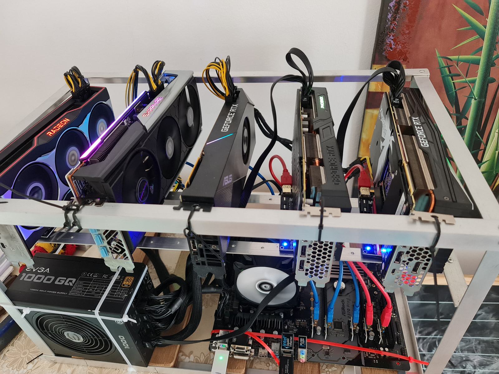 Mining rig, AMD,NVIDIA MIX(AMD-NVIDIA) mining OPREMA