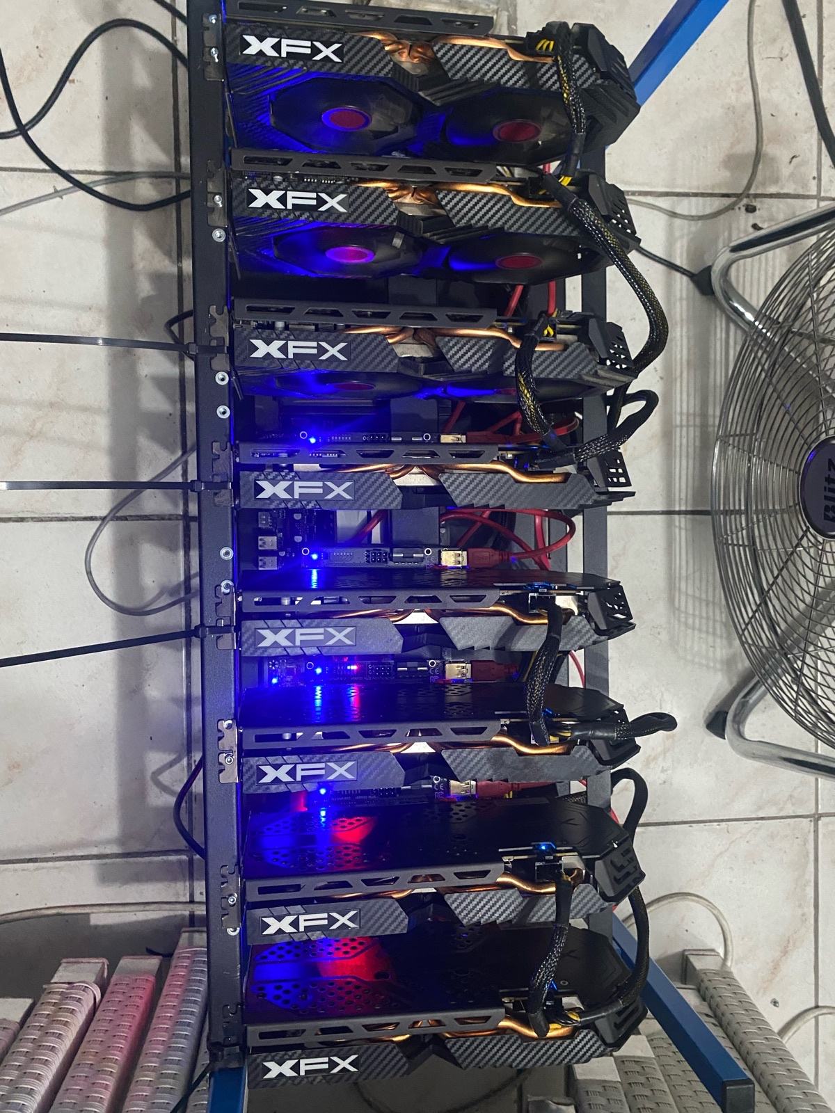 MINING RIG XFX RX 580 8gb -8 GPU