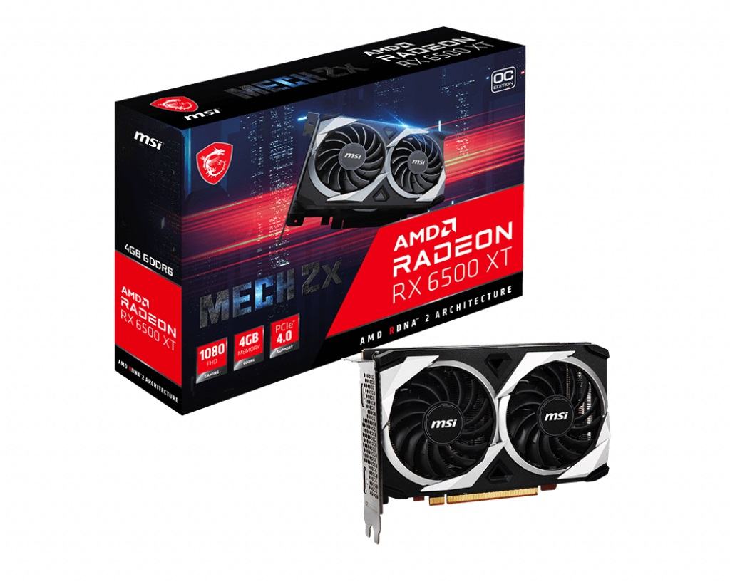 MSI Radeon RX 6500 XT Mech 2X OC 4G, 4GB GDDR6