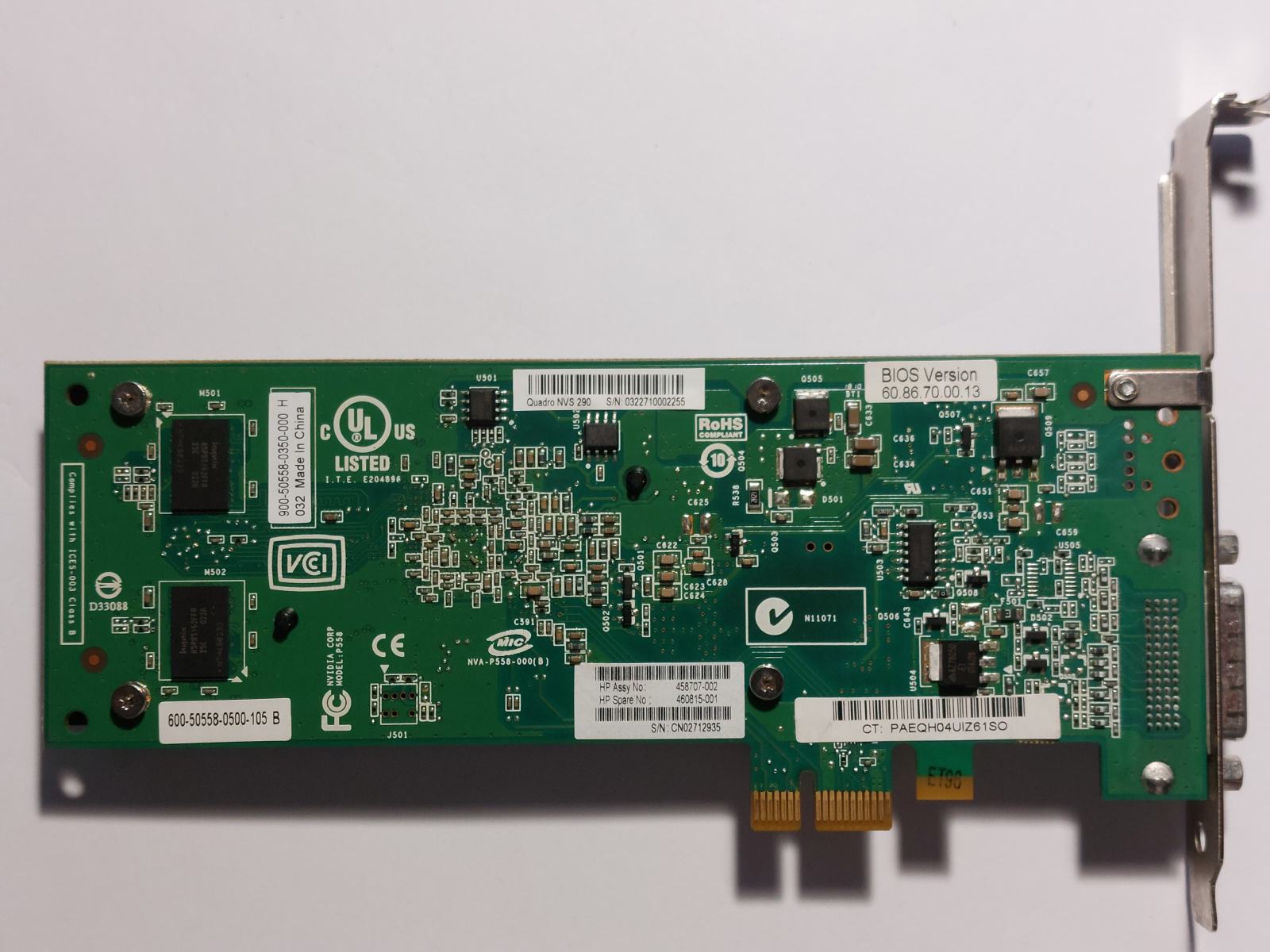 NVIDIA Quadro NVS 290 (PCIe x1), 256 MB, DMS-59 konektor