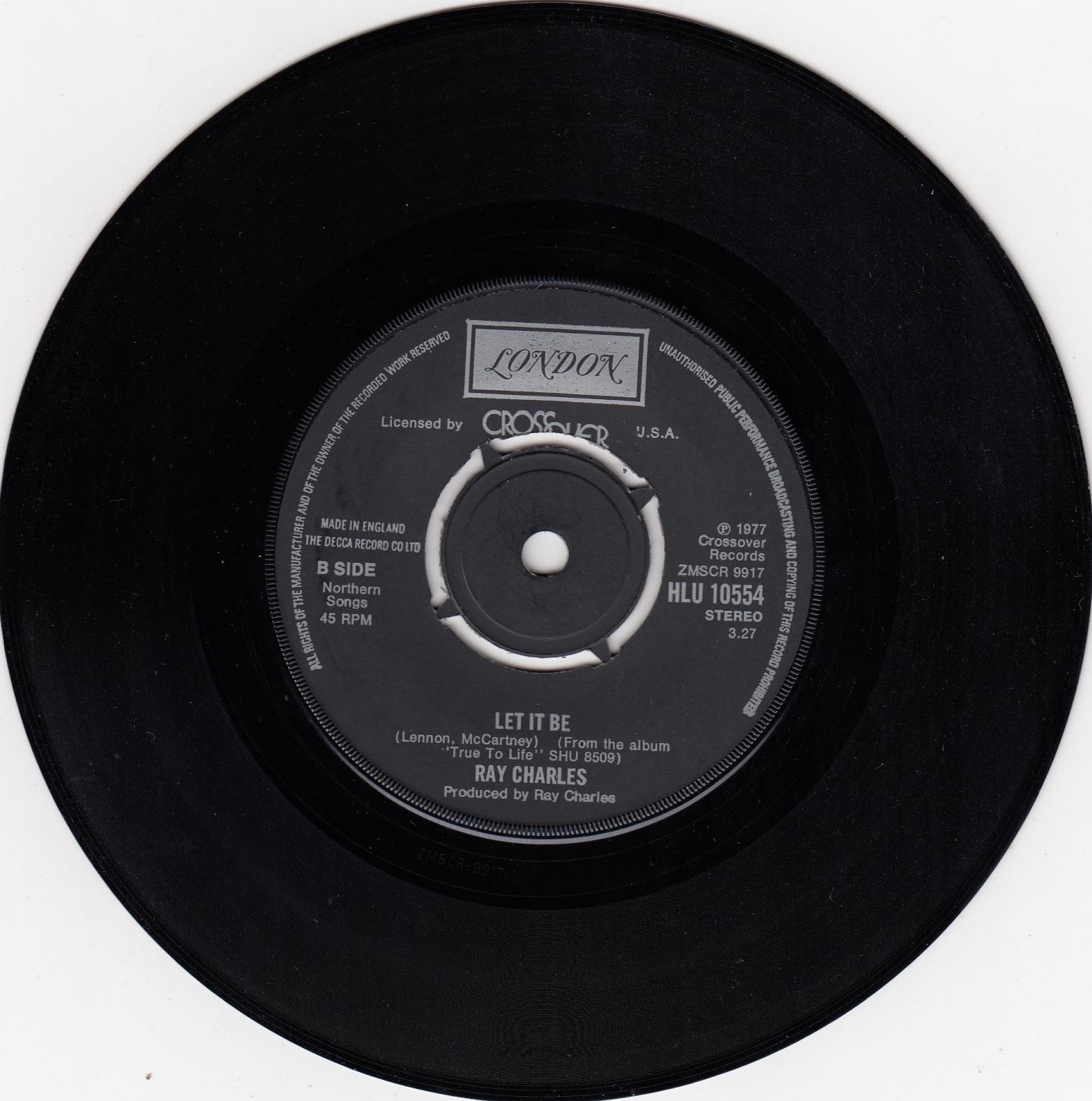 RAY CHARLES LET IT BE (BEATLES) / I CAN SEE... SINGL GRAMOFONSKA PLOČA