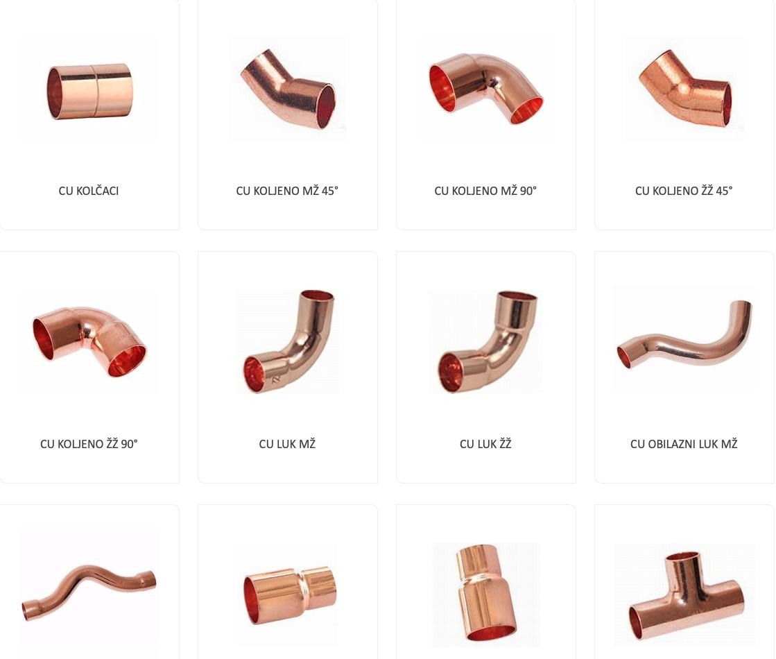 Bakreni fitinzi za grijanje