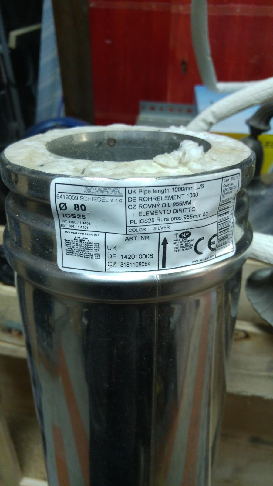 Inox cijevi za dimnjak 80mm- 3x1m