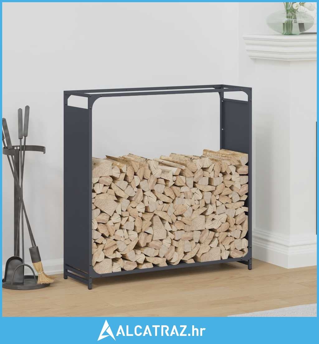Stalak za drva antracit 90x28x90 cm Hladno valjani čelik - NOVO