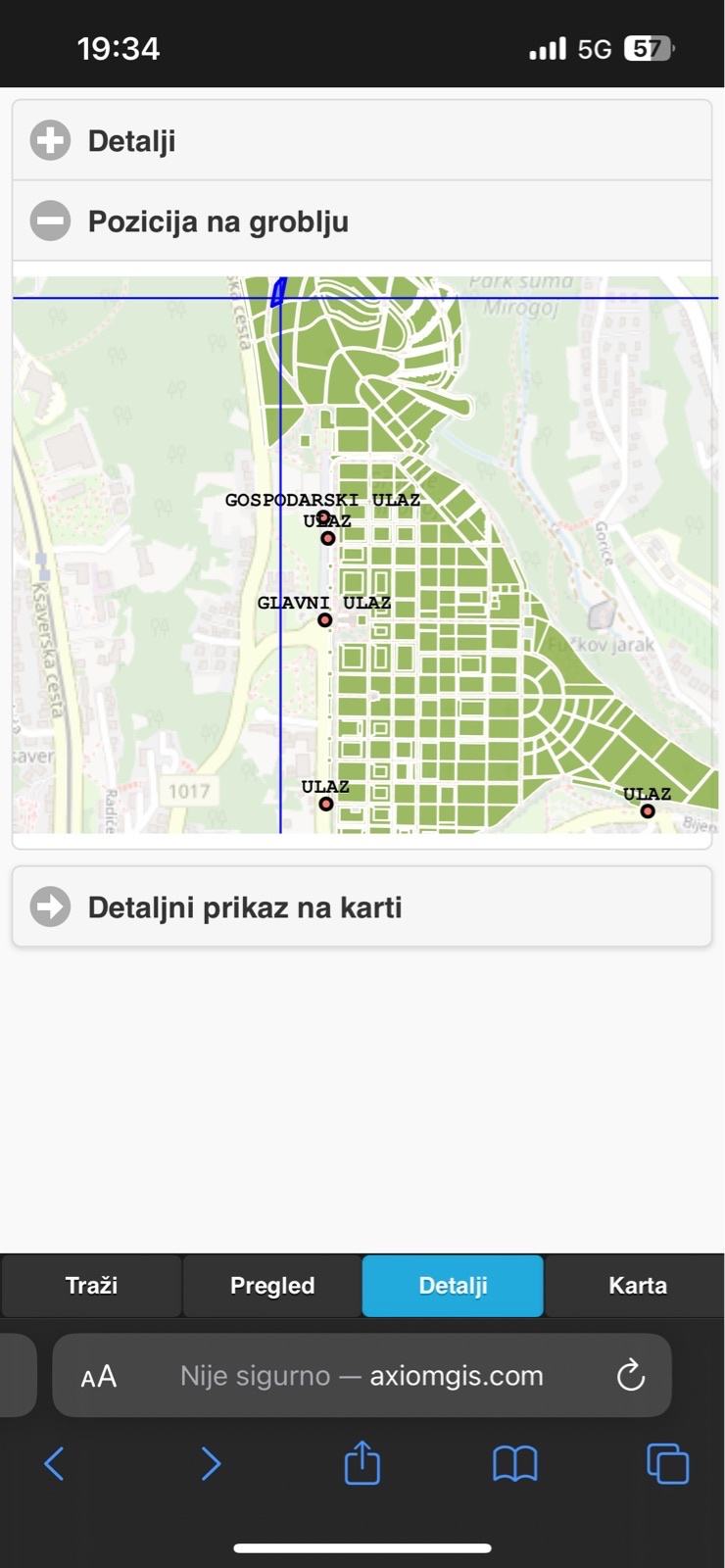 Ustup grobnog mjesta MIROGOJ