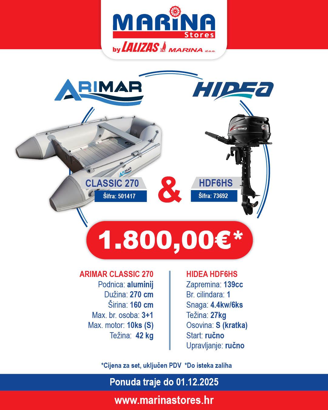 POSEBNA JESENSKA PONUDA - ARIMAR CLASSIC 270+HIDEA HDF6HS