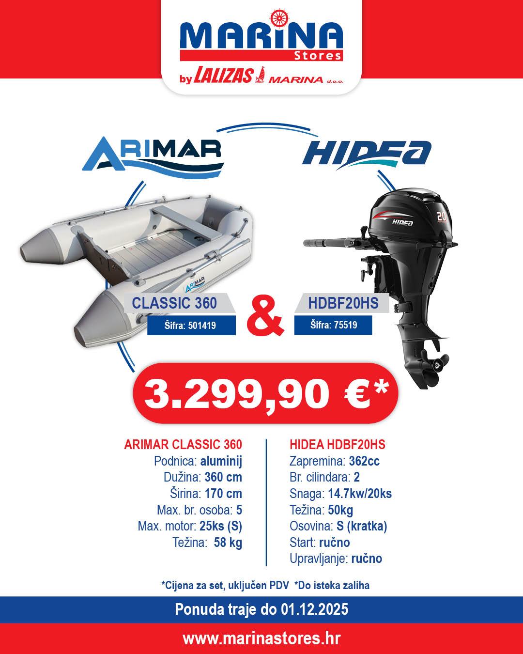 POSEBNA JESENSKA PONUDA - ARIMAR CLASSIC 360+HIDEA HDBF 20HS