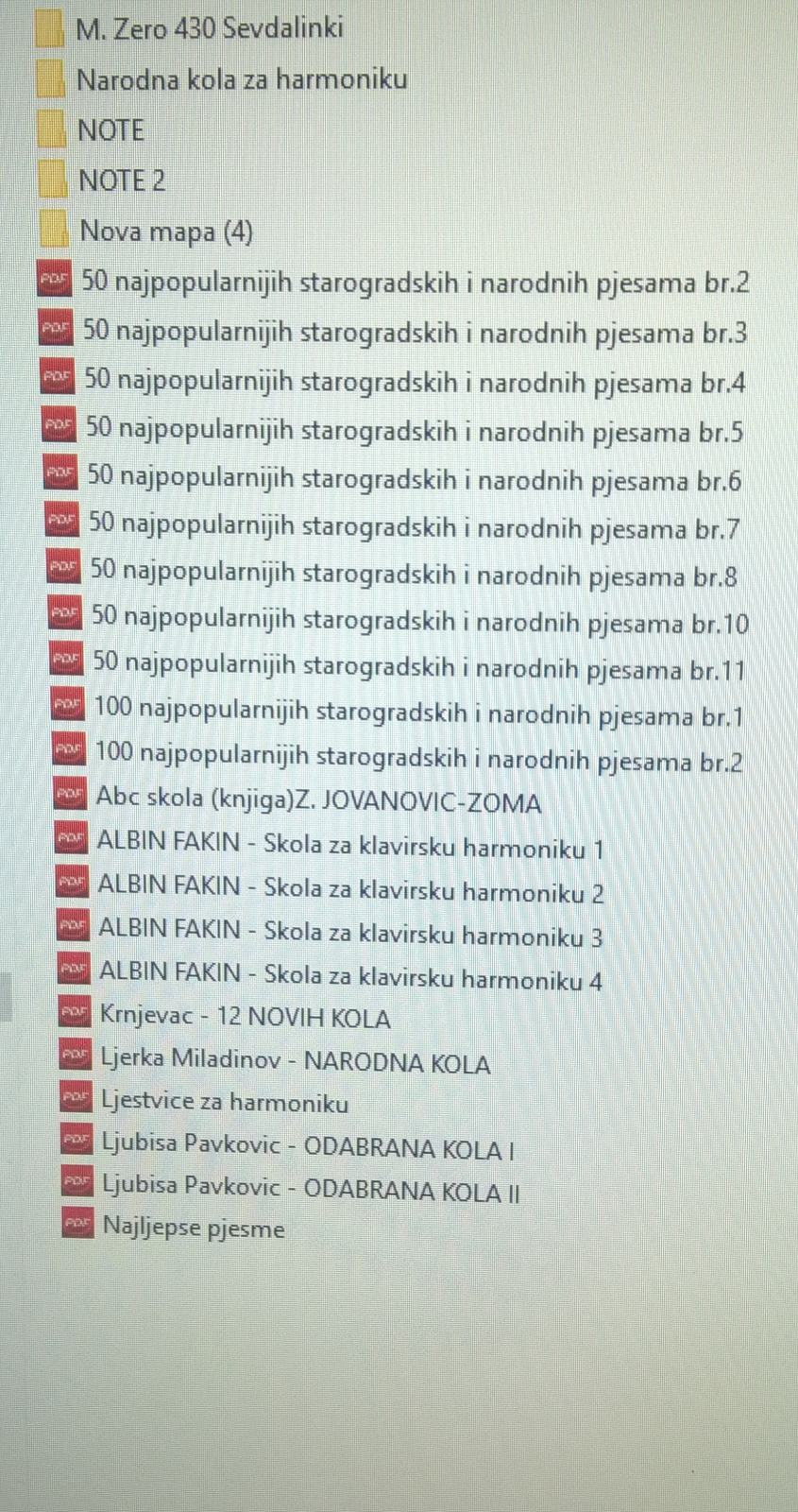 Note,Akordi i knjige za ucenje harmonike ili klavijature