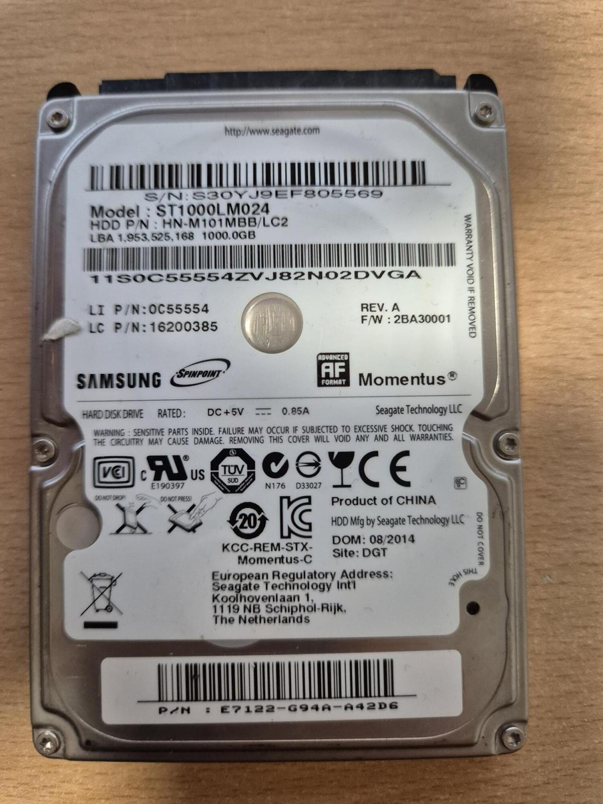 1 TB SAMSUNG ST1000LM024 HN-M101MBB