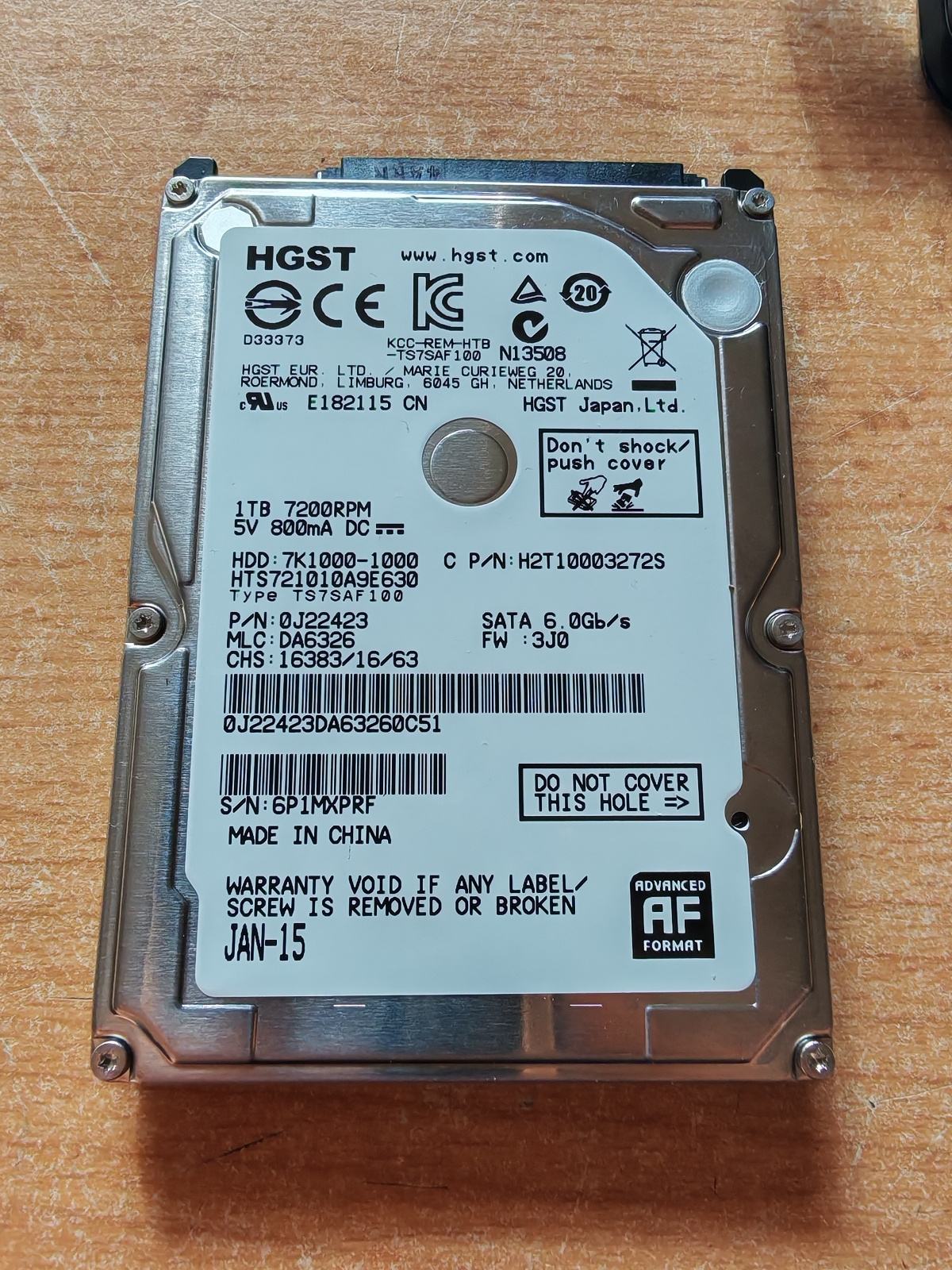 2.5 SATA hard disk od 1 TB