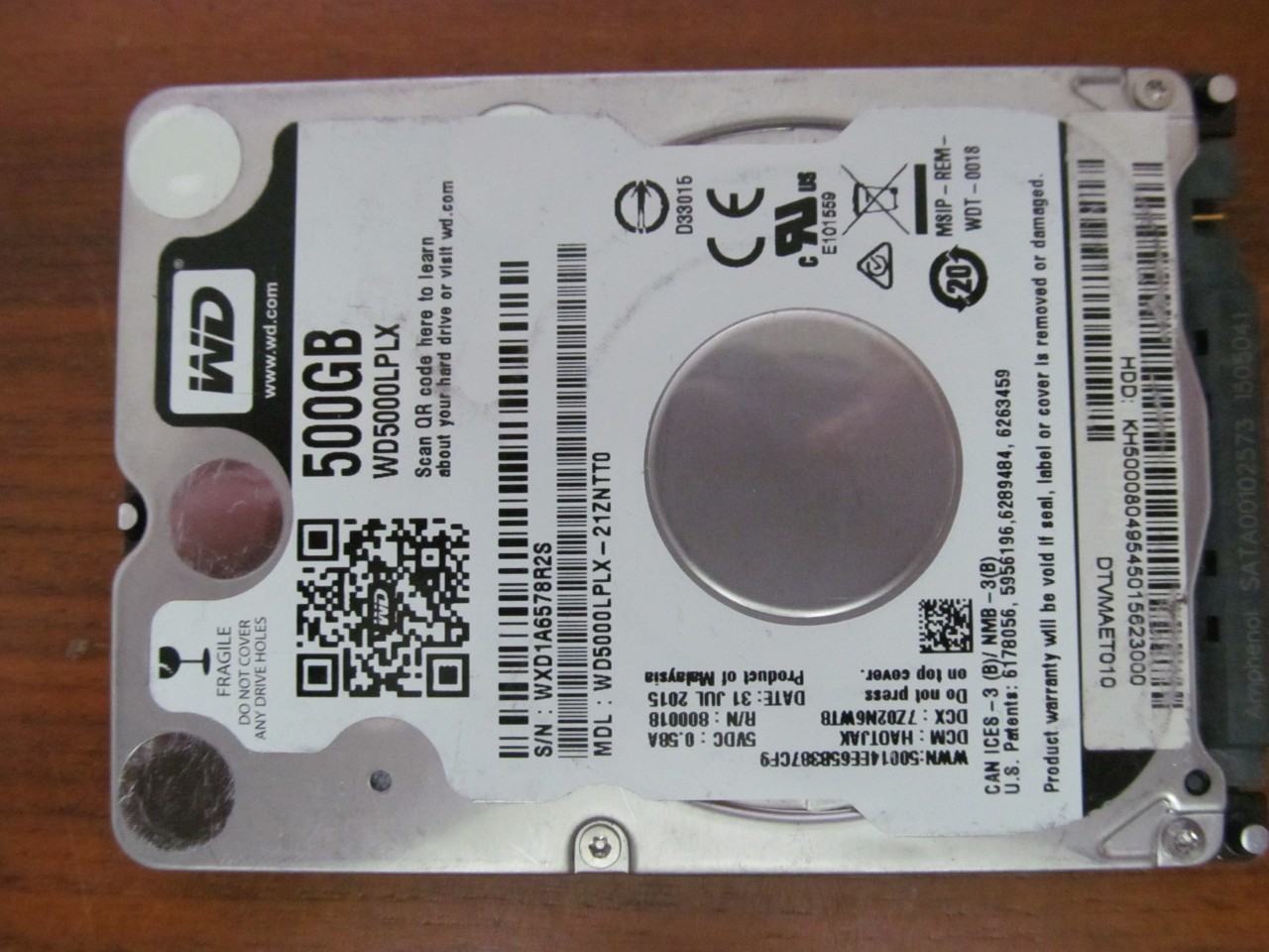 DISK ZA LAPTOP - 500 GB WD BLACK 2,5 13.04.2025. - DISK 5/5