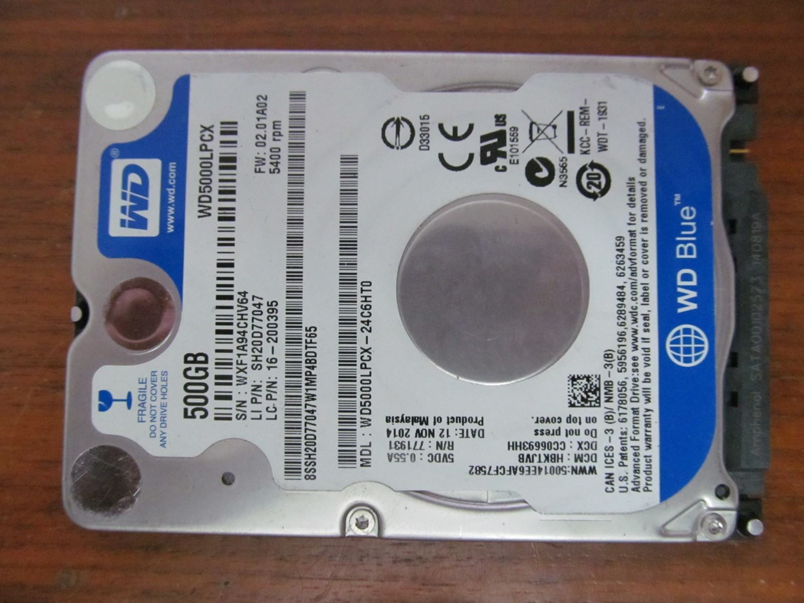 Disk za laptop - 500 GB WD BLUE 23.02.2025 - disk 3/6