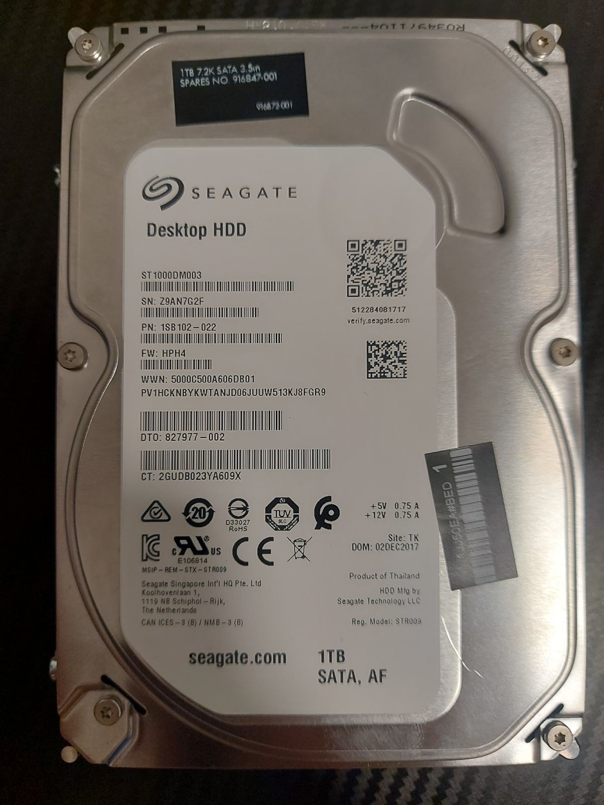 hard disk 1TB, 3.5 SATA