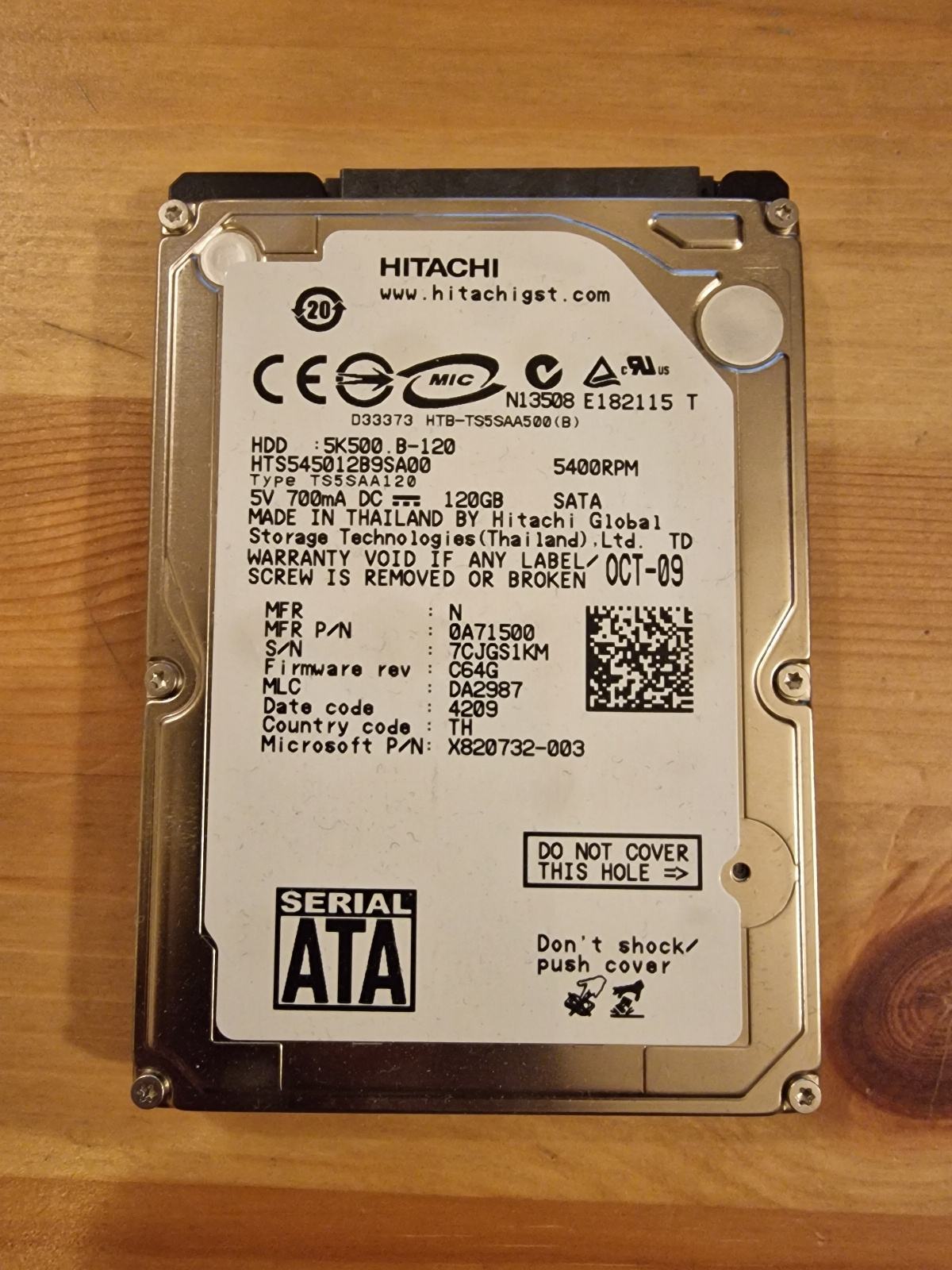 Hard disk ATA 2.5 inca 120Gb Fujitsu, ispravan