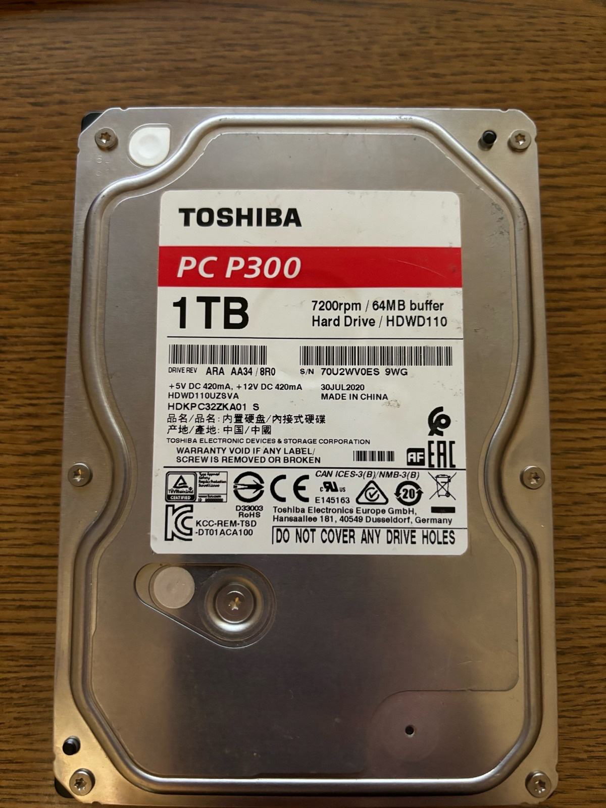 HARD DISK DRIVE TOSHIBA