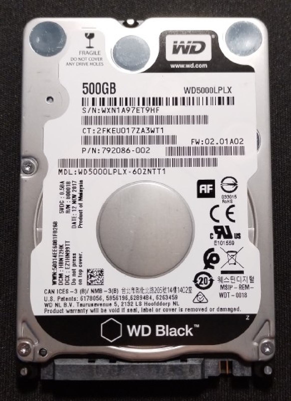 Hard disk HDD 2.5 WD Black 500 gb