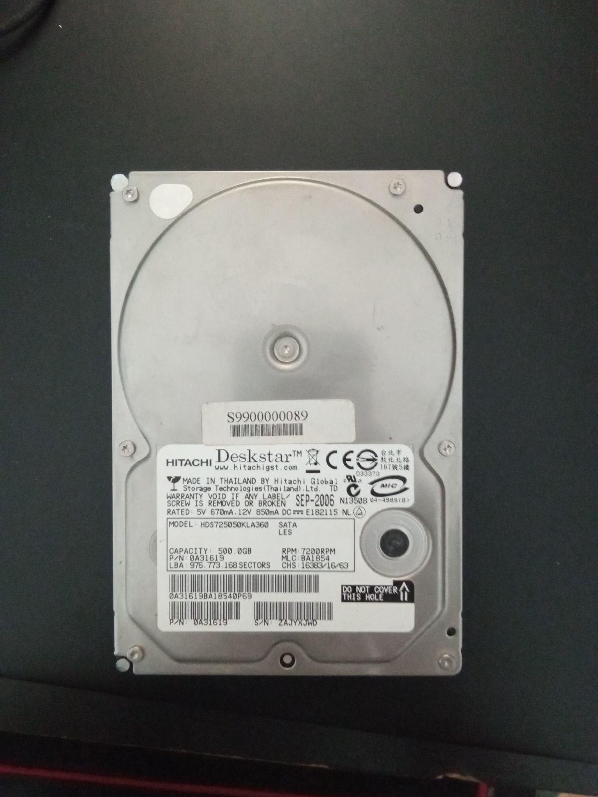 Hard disk HITACHI Deskstar 500 GB