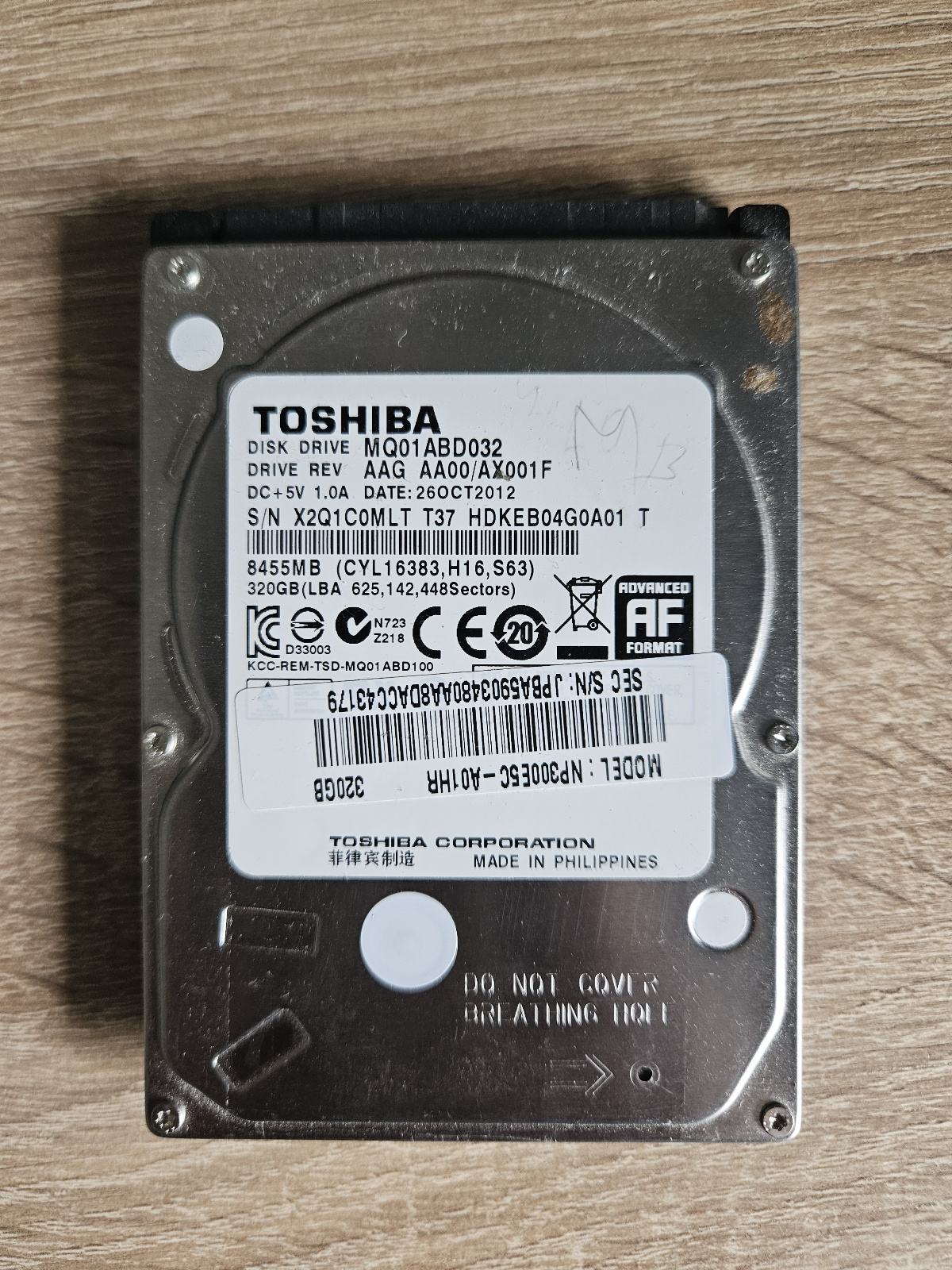Hard disk 320gb 5400rpm 2,5