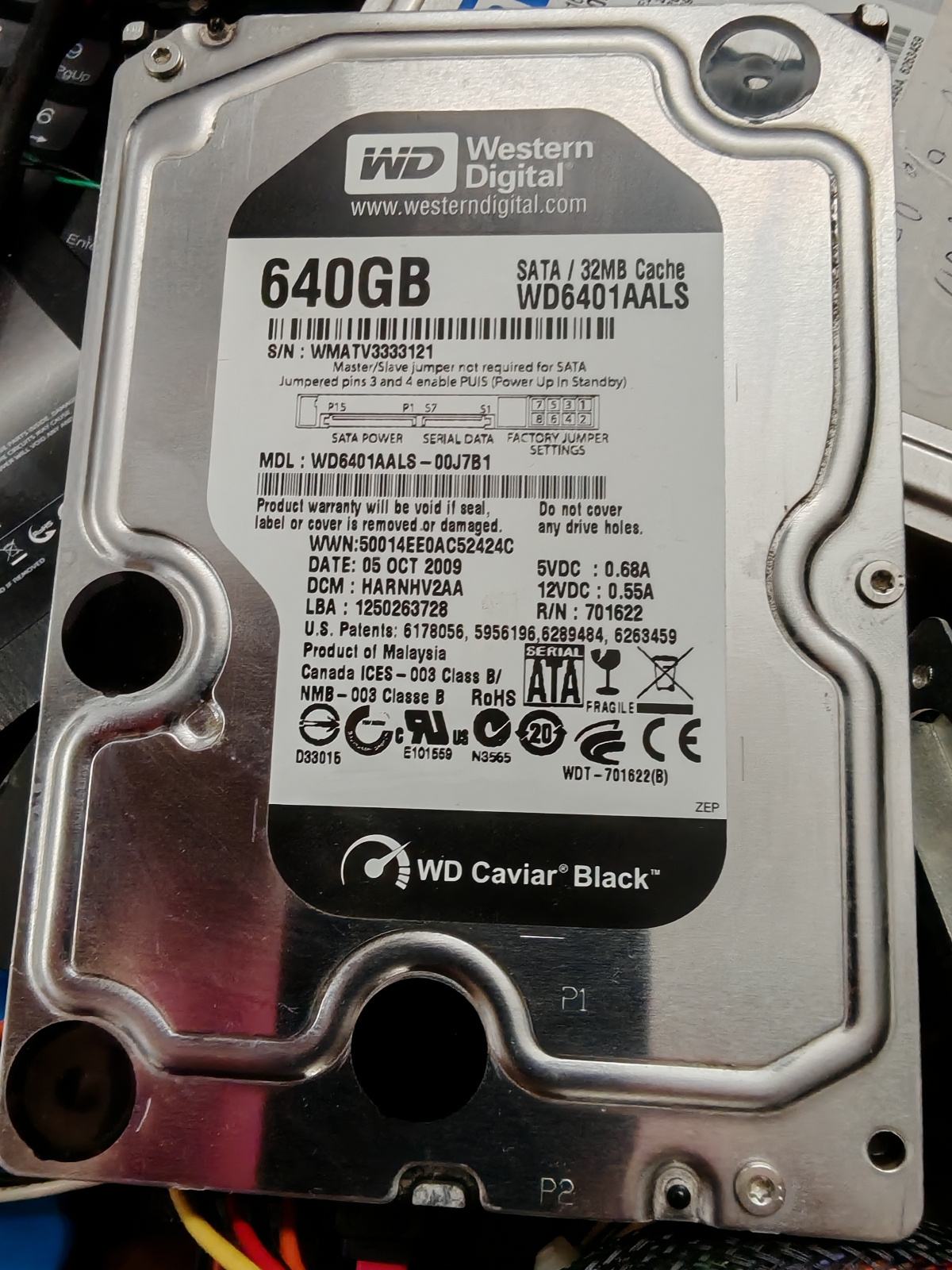 Hard disk Western Digital Black 640gb