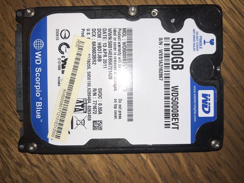 HDD 500 GB 2.5 Toshiba i WD