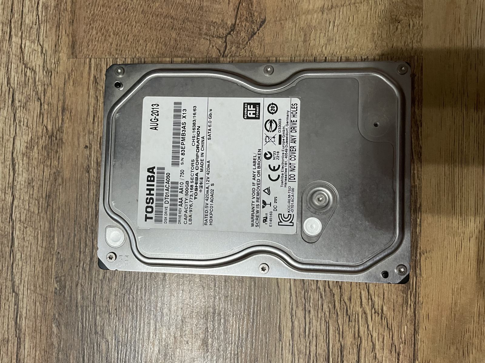 HDD Hard Disk 500GB TOSHIBA