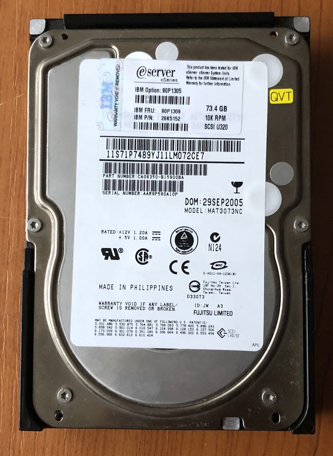 HDD SCSI IBM Ultra320 73 GB