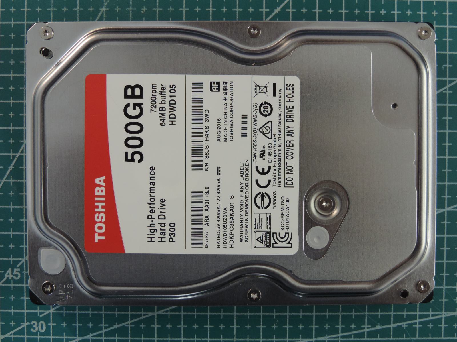 HDD TOSHIBA PC P300 500GB 7200rpm HDWD105 3.5 TVRDI DISK / HARD DISK
