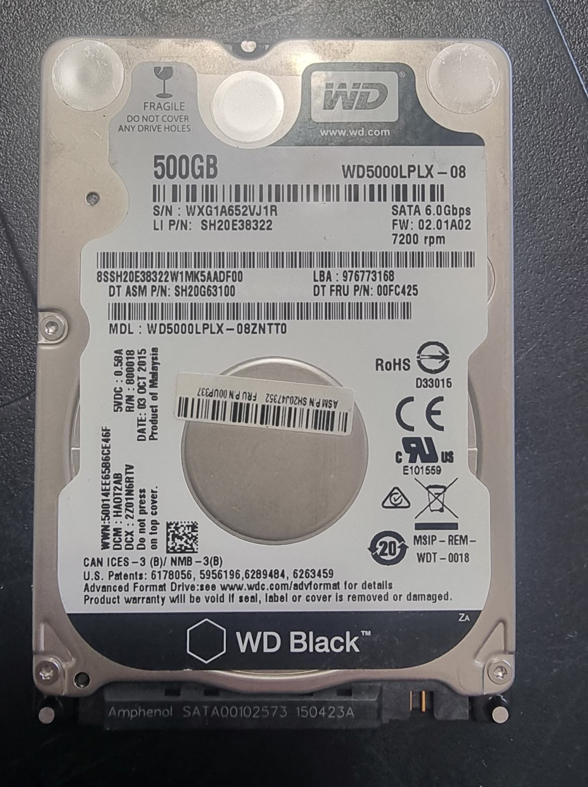 HDD WD 500GB 2,5