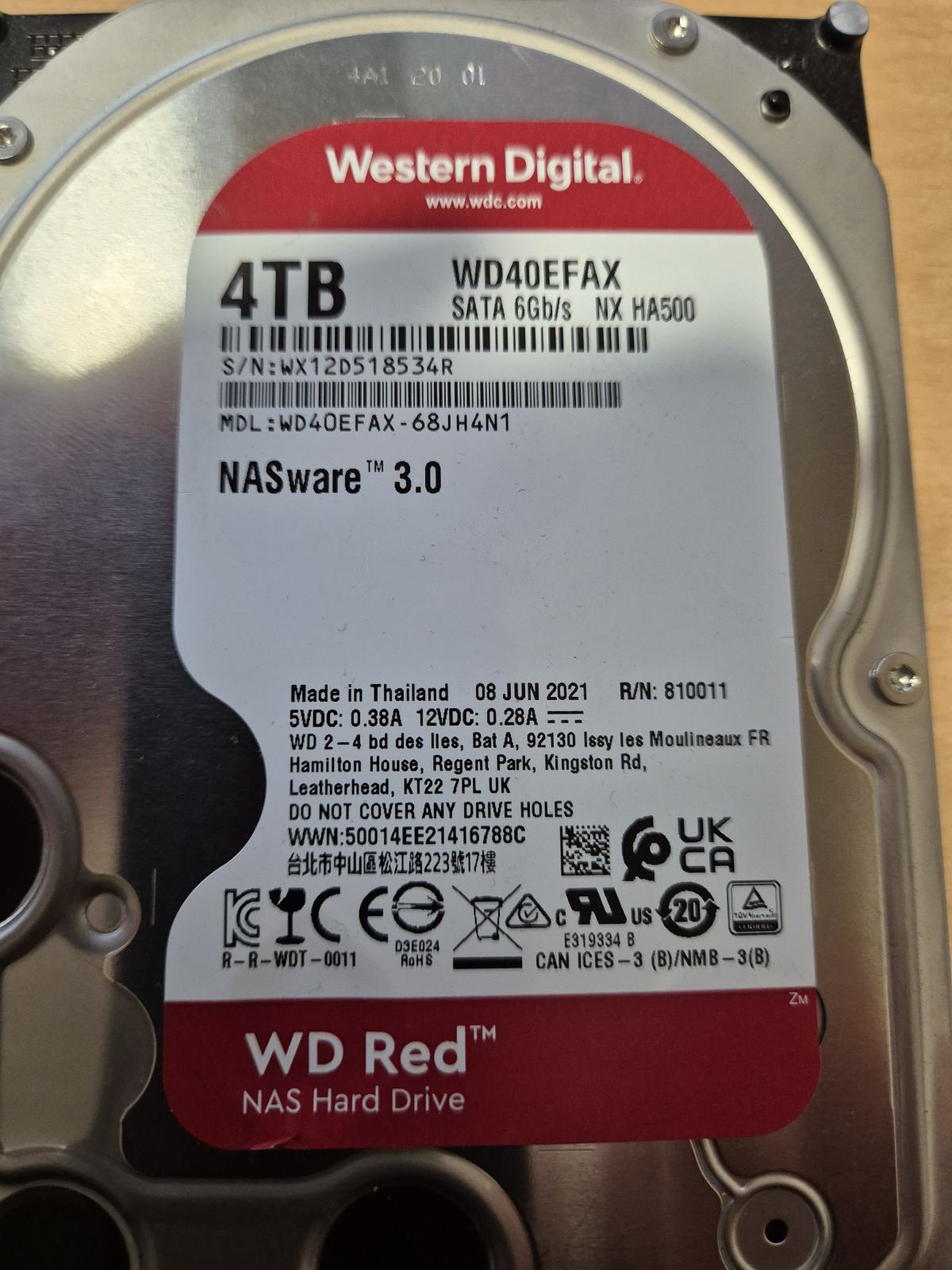HDD WD RED 4TB WD40EFAX