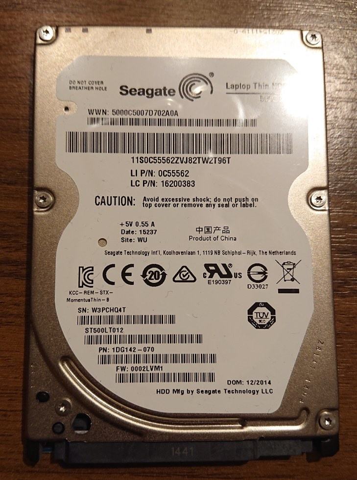 Seagate 500GB 2,5 Laptop thin hdd