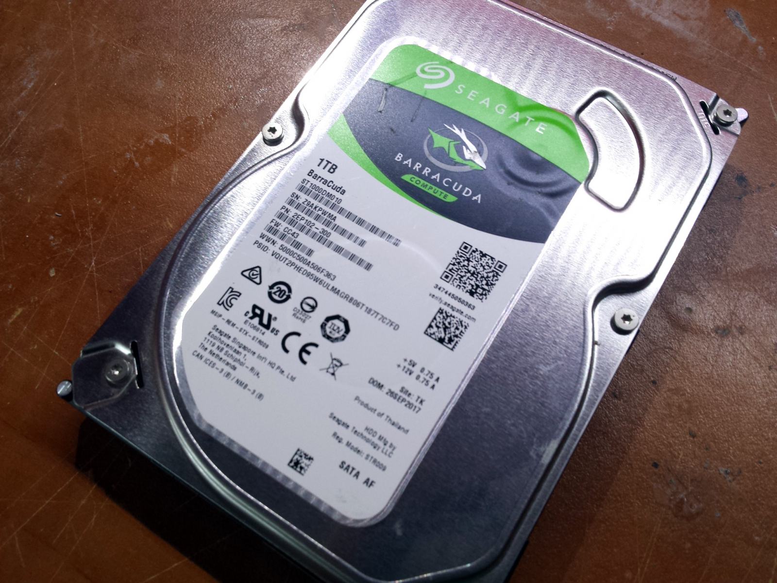 Seagate Barracuda 1TB HDD 3,5 SATA3 ST1000DM010