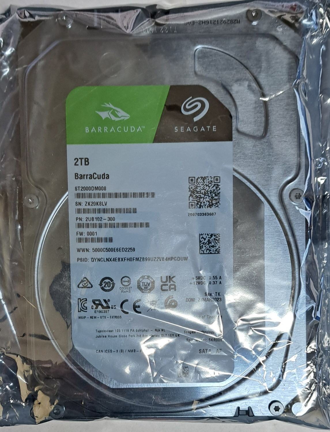 Seagate Barracuda 2TB 3,5 SATA HDD - NOVO