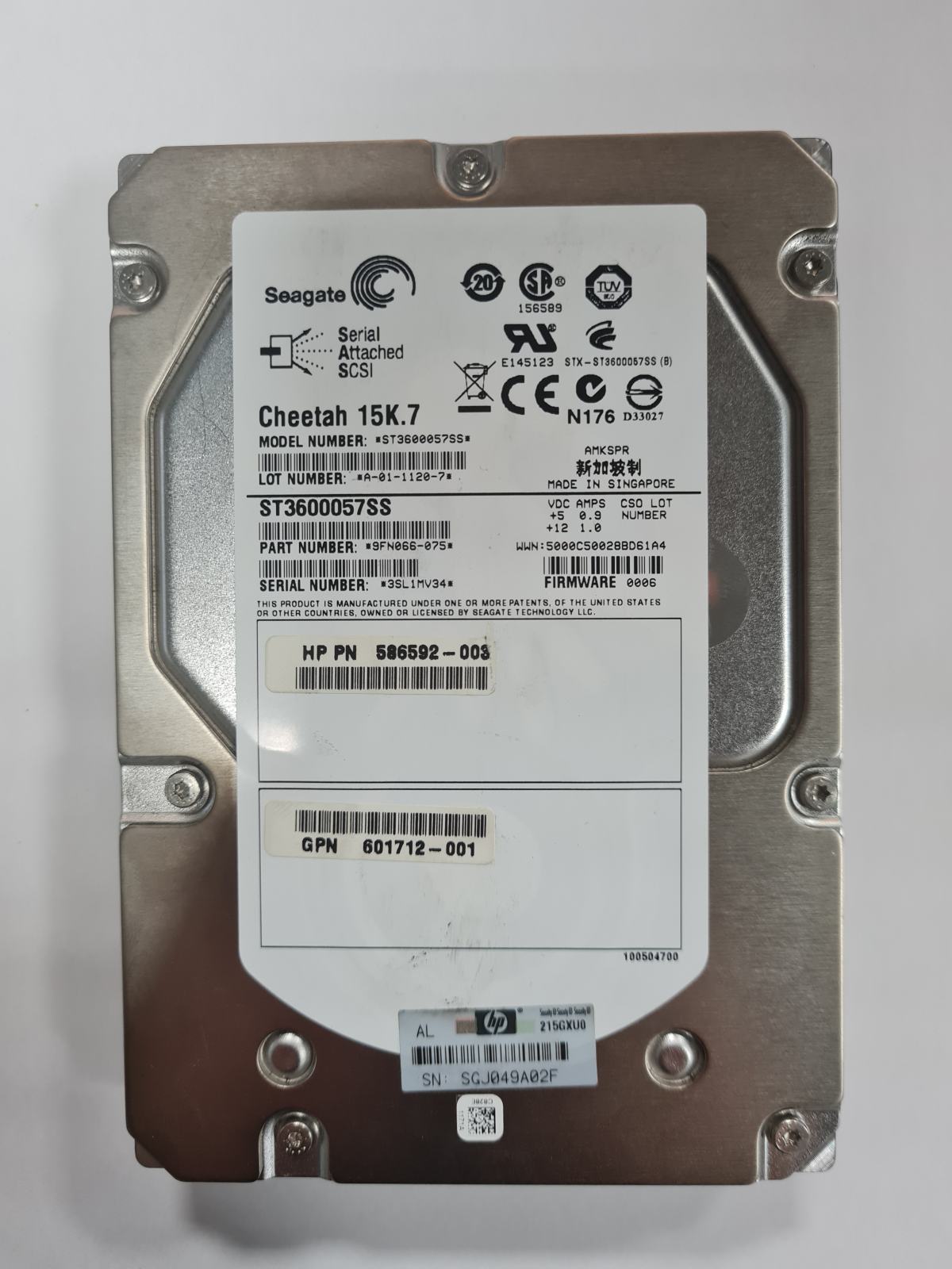 Seagate Cheetah 600GB 3.5 15K.7 SAS Hard Disk (HDD)