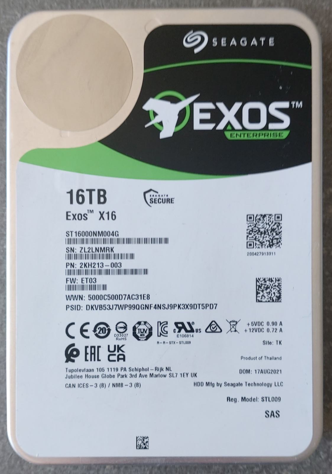 Seagate Enterprise Exos X16 ST16000NM004G 16TB SAS + Enclosure