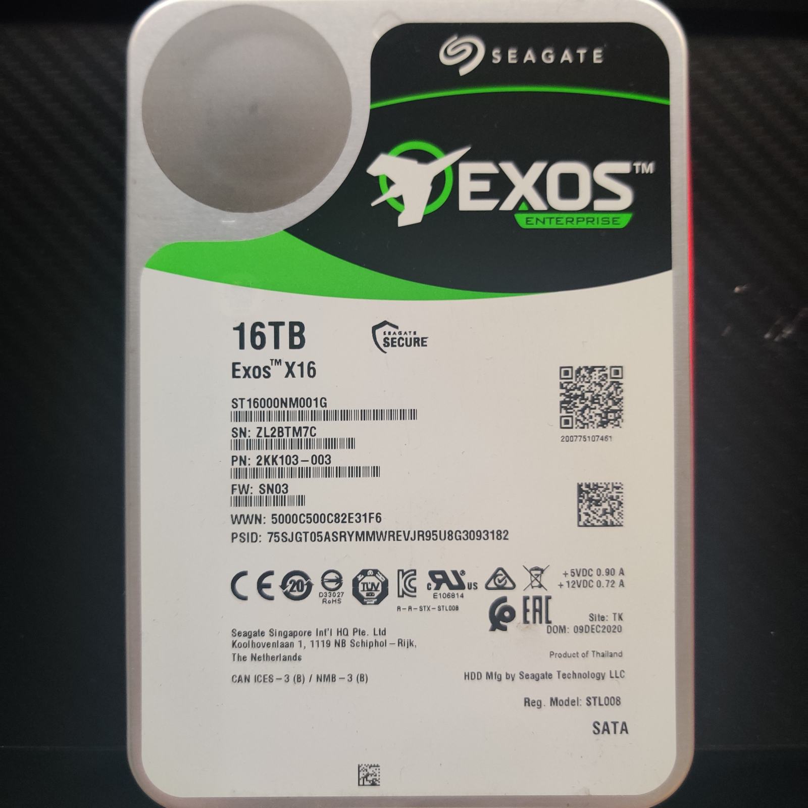 Seagate Exos X16,16TB, SATA HDD