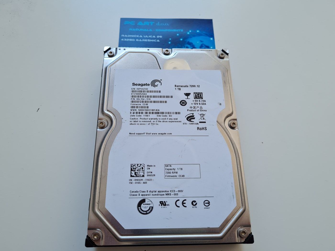 Seagate ST31000528AS 1TB 3.5 SATA 7200 HDD - Račun/R1 / Jamstvo