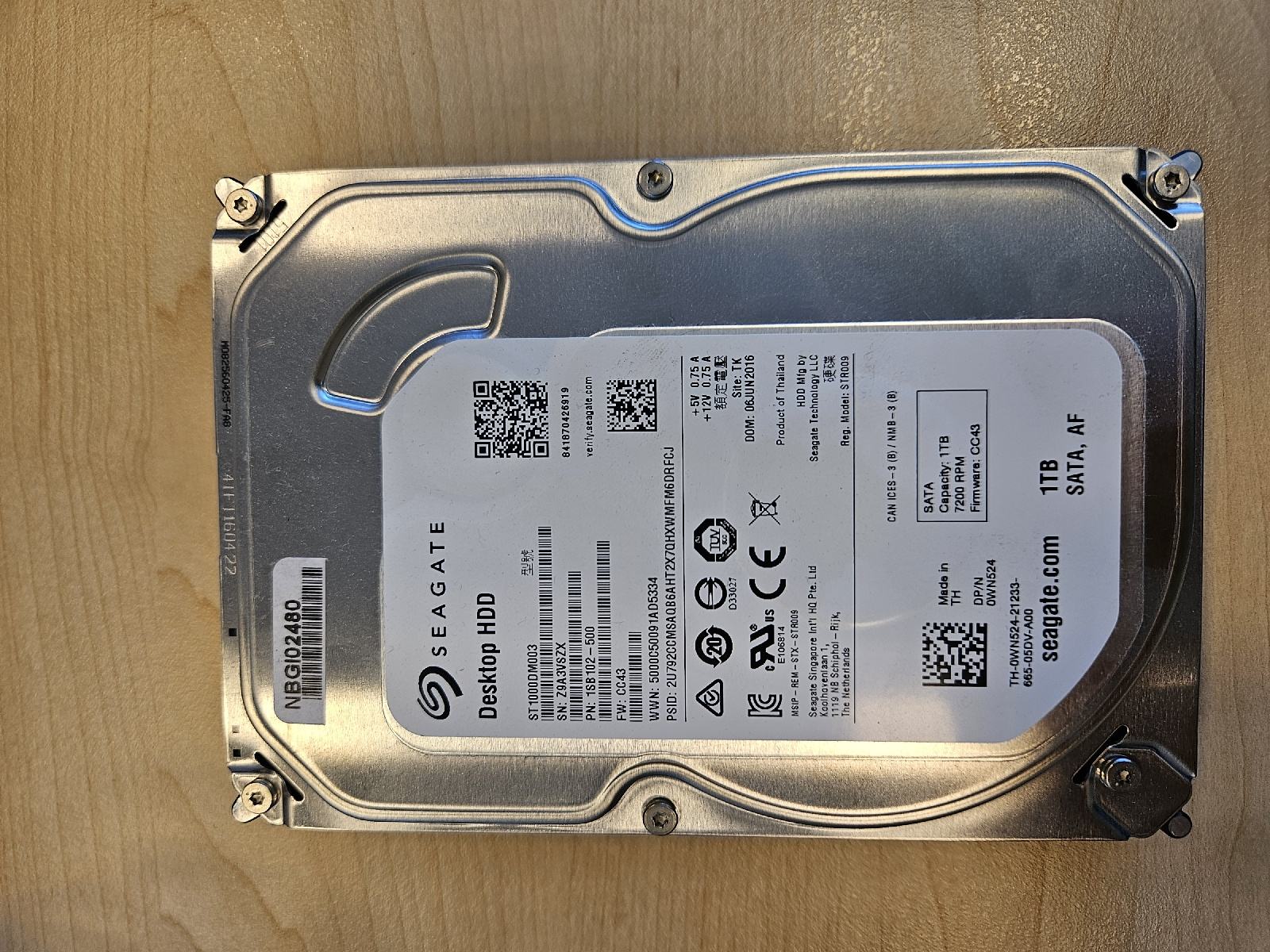 Segate Desktop HDD 1TB