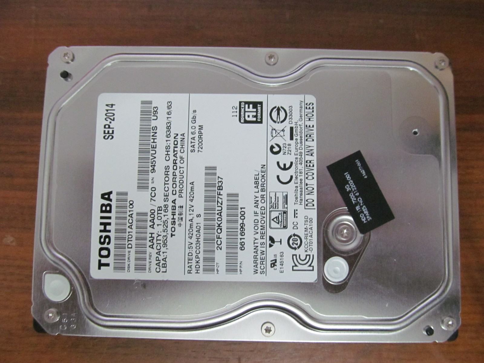 TOSHIBA 1 TB - 32 MB SATA III - 26.02.2025. - disk 2/9