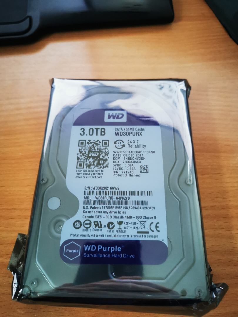 Western Digital 3TB 3.5 (WD Purple za video nadzor), 24/7, JAMSTVO