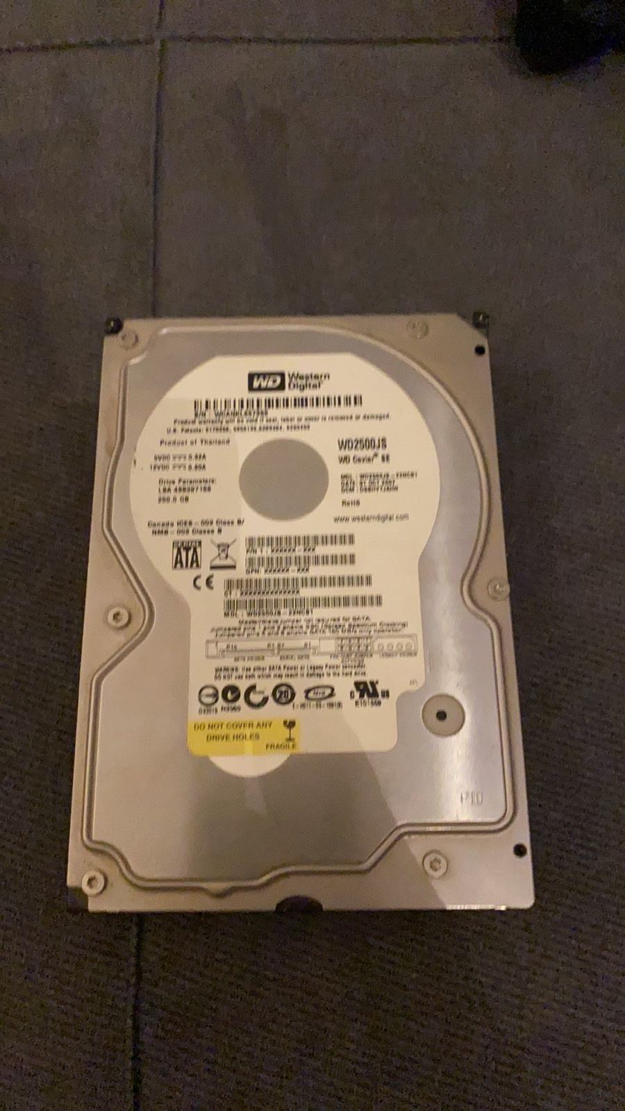 Western digital hard disk 250.0 GB