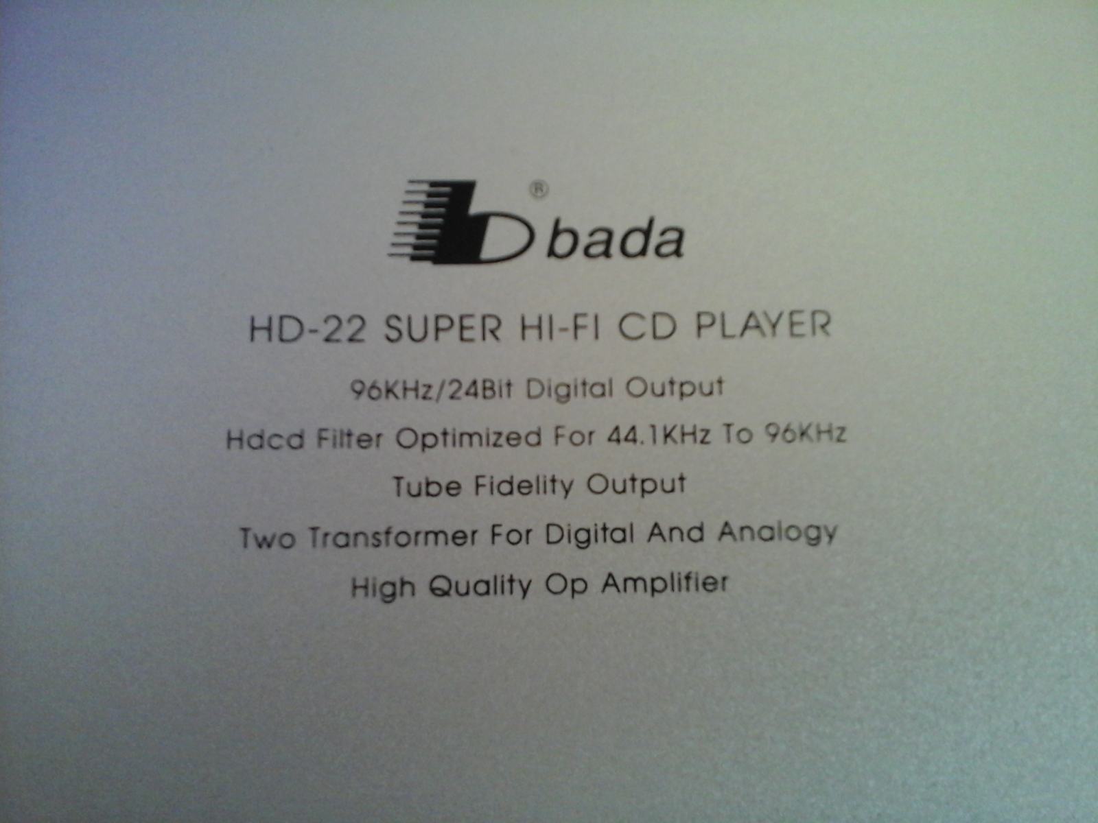 Bada HD 22 SE Cd Sacd player