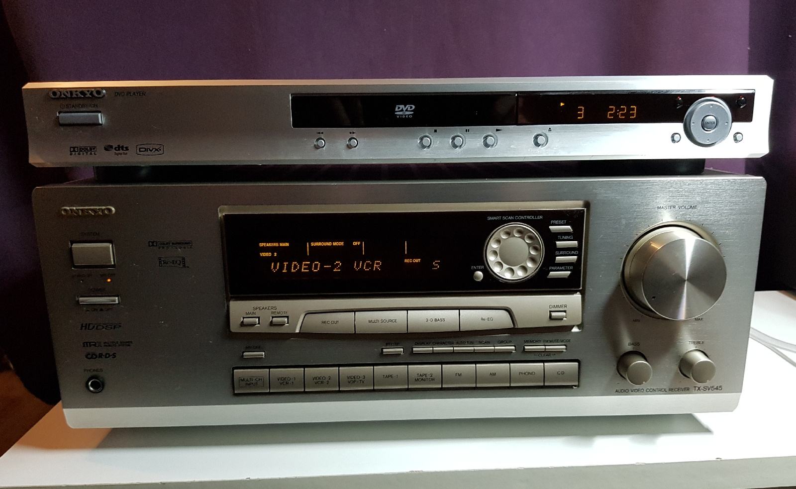 Onkyo reciver tx sv 545 i dvd dv sp305
