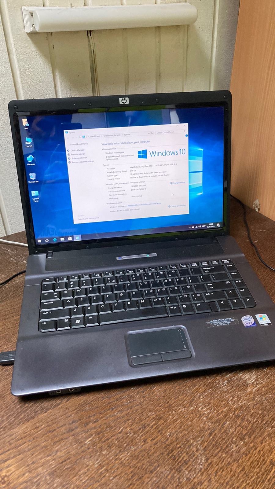 HP HP550 15.4”, Intel Core2 Duo, Windows 10