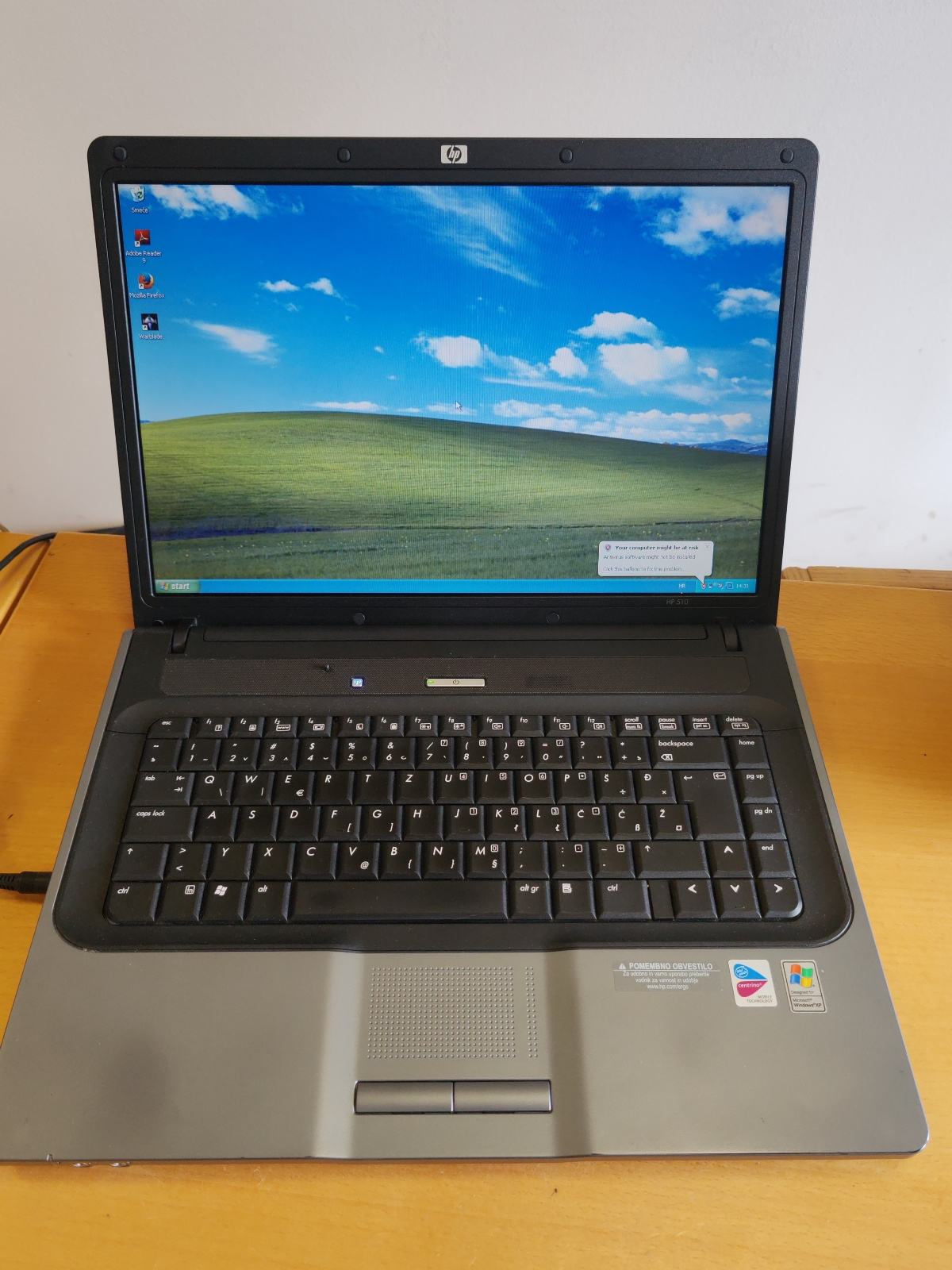 laptop HP 510 Centrino windows Xp