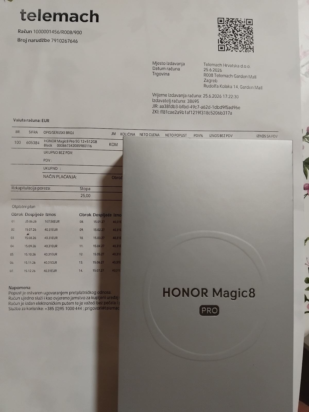 HONOR MAGIC 8 PRO 512GB NAJAČI MODEL,ZAPAKIRANO, RAČUN, GARANCIJA