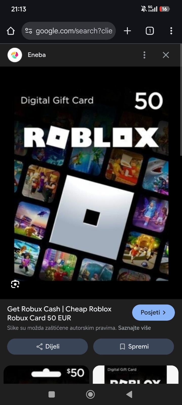 ROBLOX bon 50€